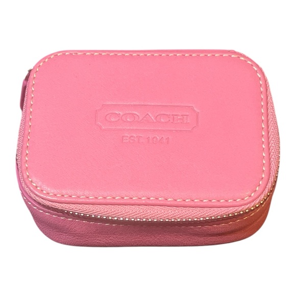 Coach | Accessories | Coach Pink Leather Triple Pill Case | Poshmark